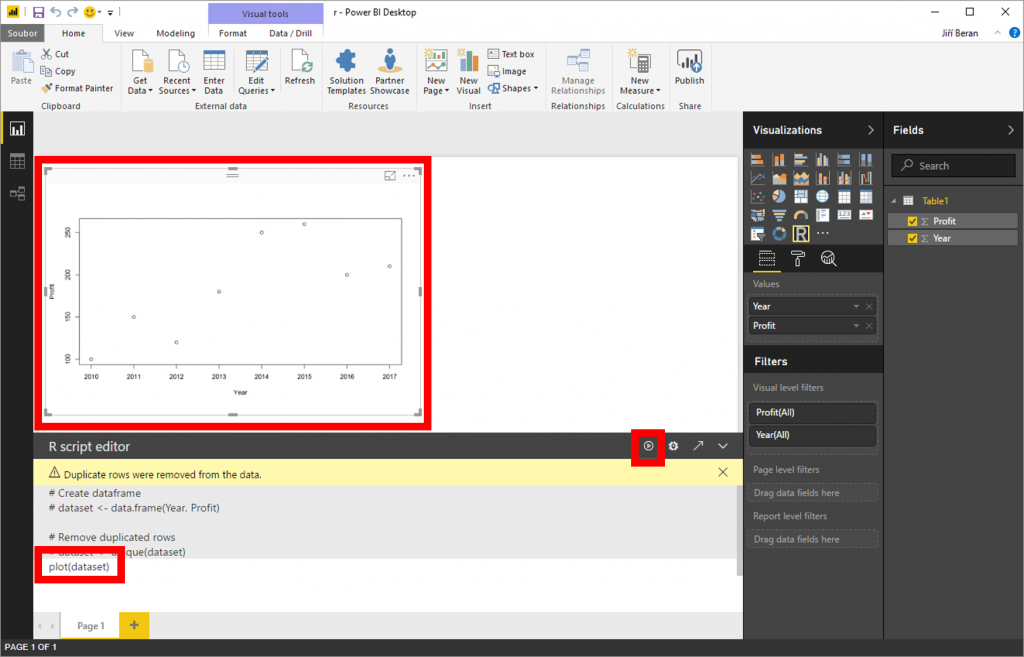 R script in Power BI visuals – super simple example – Trainings ...