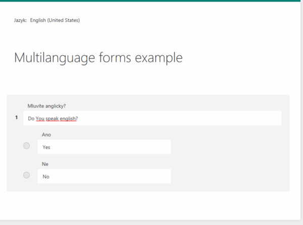 MS Forms – vícejazyčné formuláře – Kurzy, konzultace, návody