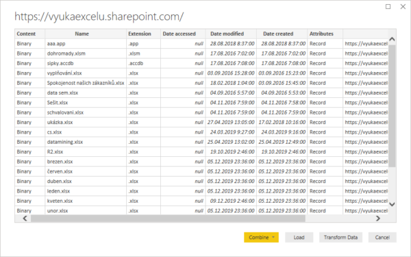 Connect Power Query to a whole SharePoint folder – Trainings ...