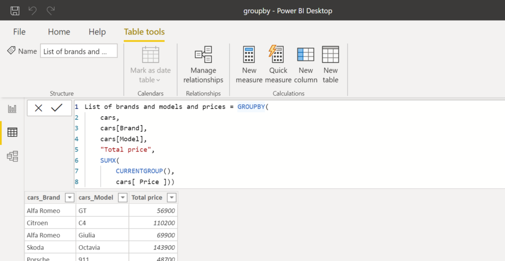 GROUPBY – aggregations in data model using DAX (DAX – Power Pivot ...