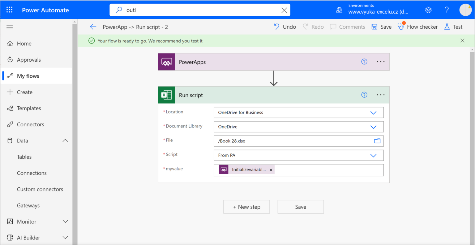Value From Power Apps Into A Excel Cell Using Power Automate And Office Script Trainings